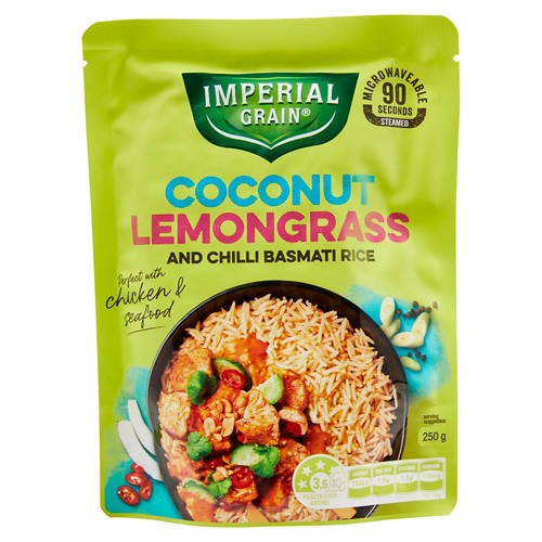 Microwave Rice Pouch Coconut Chilli and Lemongrass Basmati 250g